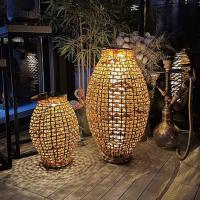 China Solar rattan lantern, portable, Handwoven durable, smart sensor. for sale