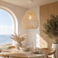 China Rustic hanging pendant lights featuring natural wood accents creating cozy atmosphere in cafes kitchens and dining areas for sale