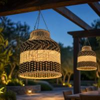 China Solar Woven Garden Pendant Lantern for Patio and Resort Projects for sale