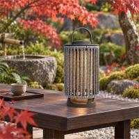 China Solar Tabletop Lantern with Vertical Shade for Outdoor Dining Projects for sale