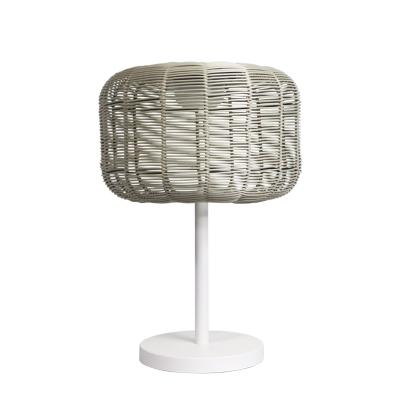 China Portable Smart Rechargeable Outdoor Table Lamp with Woven Drum Shade, IP65+ Protection, and 48 Hours Working Time for sale