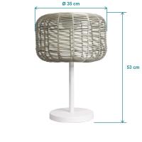 China Portable Smart Rechargeable Outdoor Table Lamp with Woven Drum Shade, IP65+ Protection, and 48 Hours Working Time for sale