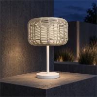 China Portable Smart Rechargeable Outdoor Table Lamp with Woven Drum Shade, IP65+ Protection, and 48 Hours Working Time for sale