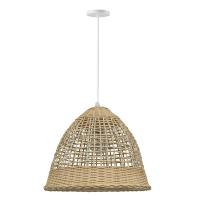 China Low Voltage Garden Pendant Light with Open Bell Woven Shade Design for Decorative Outdoor Lighting for sale