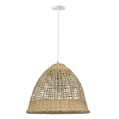 China Low Voltage Garden Pendant Light with Open Bell Woven Shade Design for Decorative Outdoor Lighting for sale