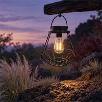 China Portable Outdoor Smart Lantern with 5000mAh Battery IP65+ Protection and Black Geometric Cage for sale