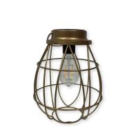 China Antique Bronze Smart Rechargeable Portable Lantern with Sculptural Wire Guard for Outdoor Use for sale