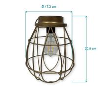China Antique Bronze Smart Rechargeable Portable Lantern with Sculptural Wire Guard for Outdoor Use for sale