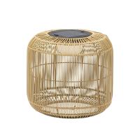 China Woven Solar Table Lamp with Soft Diffused Center Glow and Solar Charging for Garden Patio for sale