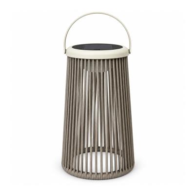 China Tapered Cord Frame Solar Garden Table Lamp with Arched Handle and IP65+ Protection Solar Patio Table Light for sale