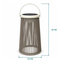 China Tapered Cord Frame Solar Garden Table Lamp with Arched Handle and IP65+ Protection Solar Patio Table Light for sale