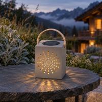 China IP65+ Solar Table Lantern with Radial Perforated Pattern and 48 Hours Working Time for Outdoor Patio and Garden Use for sale