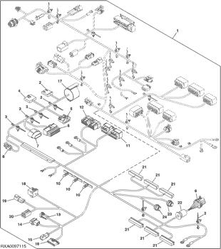 China 57M7472 Electrical Connector Assy Deere parts 9330, 9630, 9630T, 9530, 9430, 9530T, 9430T, 9230 for sale