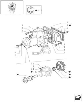 China 1940144 KIT, WATER PUMP REPA Case parts JX55, JX85, JX70U, JX100U, JX65, JX1075C, JX80U, JX1060C, JX90U, JX95, JX75, 8045.05.406, 8045.06.406, JX1070C for sale