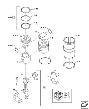 China 87356533 PISTON & RINGS KIT Case parts TITAN 3520, MAGNUM 275, MAGNUM 335, 6TAA-9004 350HP, 6TAA-8304 275HP, MX305, 6TAA-8304 305HP, TITAN 4020, TITAN 3020, 625, 620, MAGNUM 305, TITAN 4520 for sale