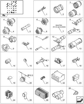 China 80447904 WIRE CONNECTOR Case parts LB333P, LBX332P, LB333R, LBX432R, LBX332R, LB333S, LBX432S, LBX332S, LBX322S, LB433R, LB433S for sale