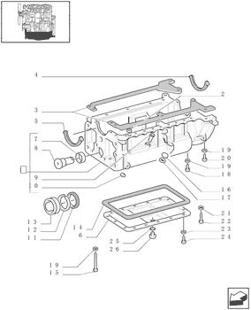 China 1940004 OIL PAN GASKET SET Case parts JX70U, JX100U, JX80U, JX90U, 8045.05.406, 8045.06.406 for sale