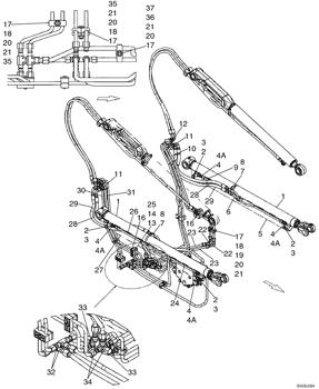 China 308258A2 CYLINDER ASSY.,Double Acting, 44.4mm Rod, 970mm Stroke Case parts 450, 450CT, 90XT for sale