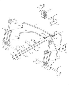 China 398561A1 CYLINDER ASSY.,Double Acting, 38.1mm Rod, 203.2mm Stroke Case parts MRX690, 690 for sale