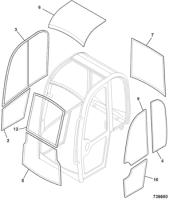 China 331/40924 Glass Roof, polycarbonate JCB parts for sale