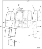 China 236/07308 Glass door top JCB parts for sale