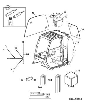 China 332/F4834 Harness Heated Screen JCB parts for sale