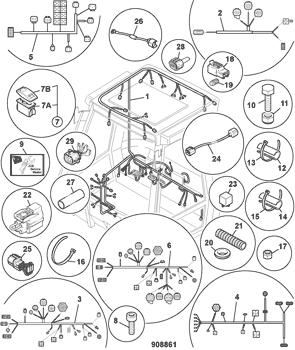 China 332/R6864 Harness cab 27 way fuse box JCB parts for sale