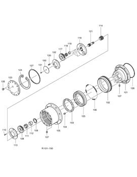 China 170403-00128B MOTOR,TRAVEL Doosan parts for sale