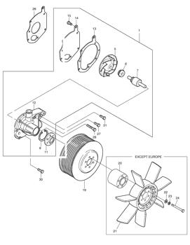 China 65.06500-6145B WATER PUMP ASS'Y Doosan parts for sale