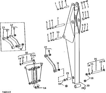 China T126041 Pin Fastener Deere parts 710J, 500B, 710K, 710B, 510, 710D, 710G for sale