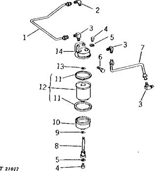 China AR50894 Fuel Line Deere parts 302A, 302, 310, 24, 300B, 301A, 301, 380, 300 for sale