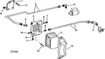 China AR63653 Fuel Line Deere parts 302A, 302, 350C, 350B, 300B, 350D, 380, 301A for sale