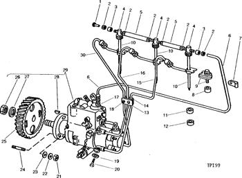 China AR89839 Fuel Line Deere parts 302A, CD30290DF, 302, 300B, 380, 301A, 8875 for sale