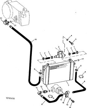 China AT100980 Oil Cooler Deere parts 410C, 510B, 410B for sale