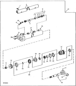 China AR105391 Hydraulic Cylinder Kit Deere parts 740, 740A for sale