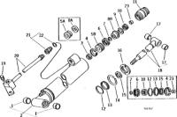 China RE10640 Hydraulic Cylinder Kit Deere parts 450, 500A, 500, 93, 9400 for sale