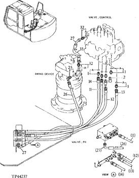 China AE42282 Hydraulic Hose Deere parts 595D, 290D, 490, 790, 792DLC, 70D, 70, 992D, 490E, 495D, 190, 790D, 590D for sale