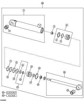 China AH149810 Hydraulic Cylinder Kit Deere parts 570, 300D, 410D, 210C, 315C, 410E, 410C, 210LE, 315CH, 410G, 310C, 485E, 310E, 310G, 570B for sale