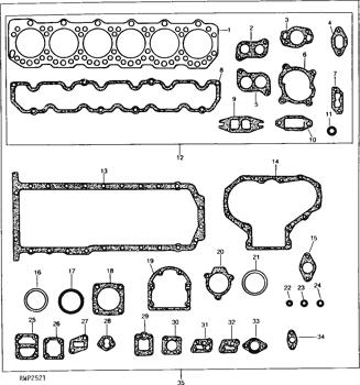 China R44374 Gasket Deere parts 500, 690B, 600 for sale