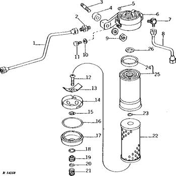 China AR44077 Filter Element Deere parts 500A, 500B, 760A, 700A, 690, 644A, 600 for sale