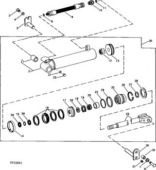 China RE14085 Hydraulic Cylinder Deere parts 640D, 640 for sale