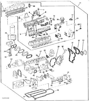 China R42406 Gasket Deere parts 690B, 646, 690C, 740A, 690CR, 646C, 644A, 644C, 743, 644D, 770A, 790D, 762A, 693B, 770B, 693C, 762B, 740, 850B, 743A, 790, 892DLC, 690 for sale