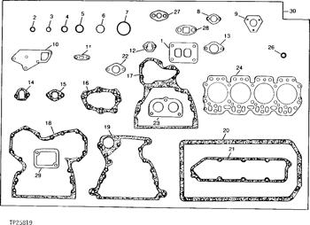 China R97342 Gasket Deere parts 290D, 315C, 400, 344E, 344G, 190, 300D, 70, 2750, 480, 2755, 410, 70D, 401, 444E, 450G, 555, 440D, 555A, 550A, 555B, 550B, 490E, 2355, 495D, 401C, 590D, 595D, 550, 540B, 310A, 540D, 490, 540E, 310C, 3... for sale