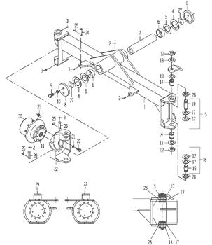 China 0050019733 Bolt Deere parts 2254 for sale