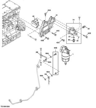 China 4719921 Fuel Filter Deere parts 6UZ1XZSA-01, 6WG1XZSA-02 for sale