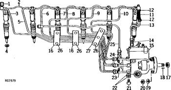 China AR51055 Fuel Line Deere parts 690, 644A, 646 for sale