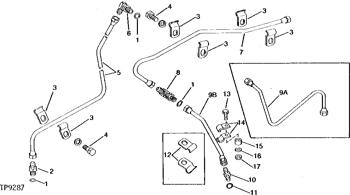 China AR41130 Oil Line Deere parts 500A, 500C, 500B, 510 for sale