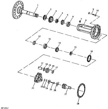 China R55428 Spacer Deere parts 510, 500C, 440, ROLLIGIN, 540 for sale