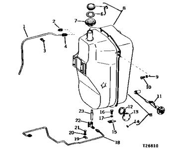 China AR96448 Fuel Line Deere parts 302A, 302, 480A, 480C, 300B, 401B, 401C, 380, 301A, 480 for sale