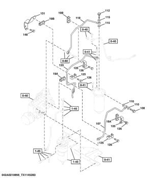 China 1154166390 Fuel Line Deere parts 800C, 470GLC, 600C for sale